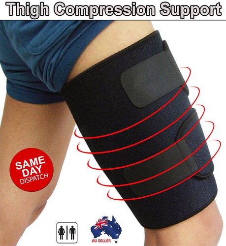Thigh Support Compression Sleeve Brace Hamstring Wrap Groin Quad Leg ...
