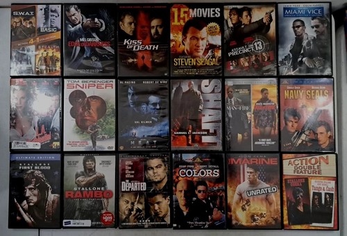 Lot Of 18 DVDs Military & Police-Seagal-Stallone- Samuel L Jackson-3.1. ...