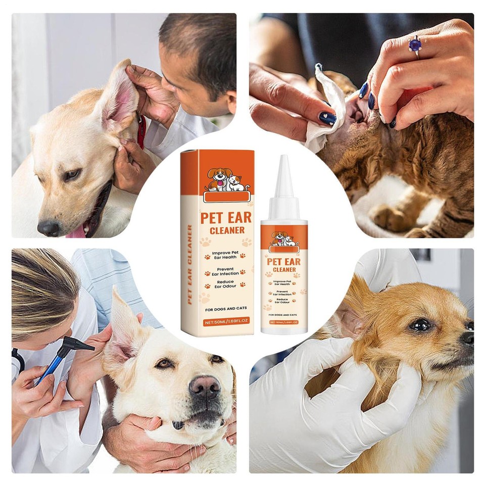 Dog Ear Cleaner Dog & Cat Ear Cleaner Cleaning Solution Itch Relief ...
