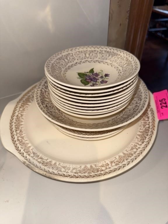 Lot of Royal China Dinnerware Set with Purple Floral Pattern | eBay
