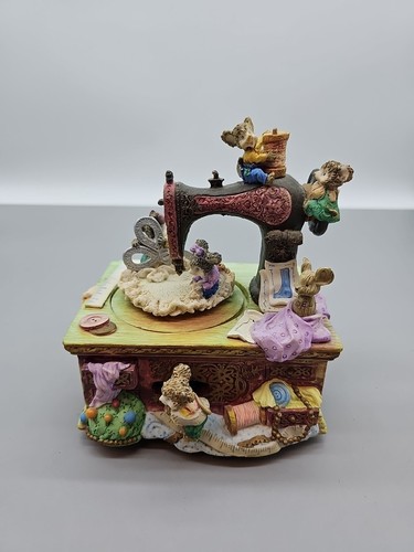 Vintage Music Box Sewing Machine Animated Mice Plays "Tea For Two" Song ...
