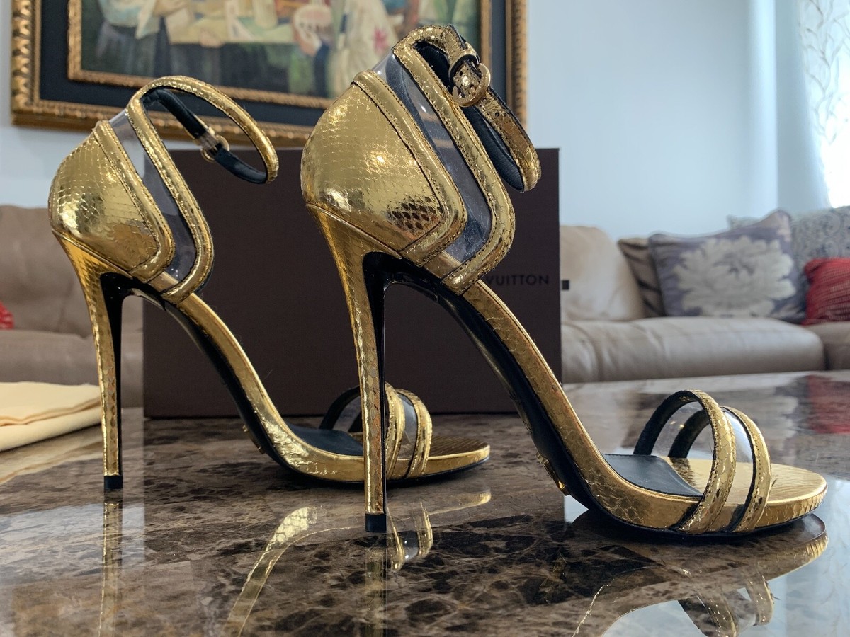 Sexy Louis Vuitton Gold Python Heel Sandals Size: 37 1/2 | eBay Sexy Louis Vuitton Gold Python Heel Sandals Size: 37 1/2 | eBay