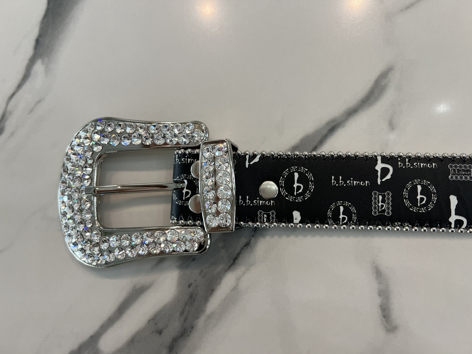 BB Simon Belt, Black/Clear - "Pattern Classic" FITS W… - Gem