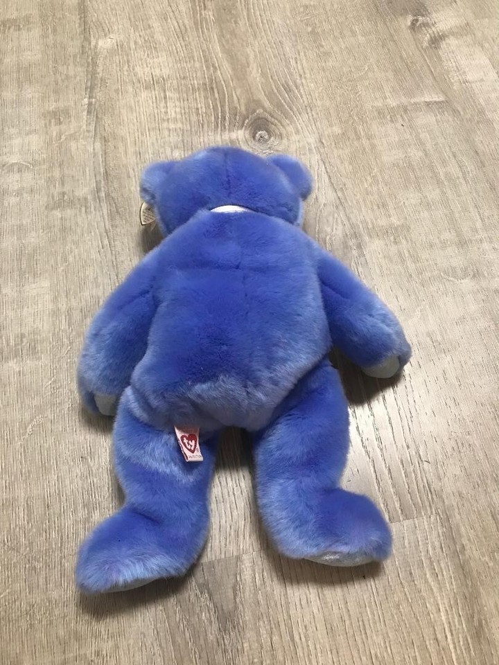 TY Blue Teddy Bear 'Clubby II' Plush Beanie Buddy 1999 Stuffed Animal ...