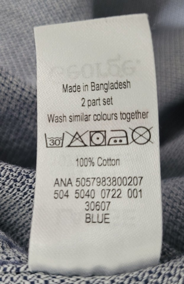 Mens GEORGE Shirt Blue Large Long Sleeved Cotton Casual Chest 42-44 ...