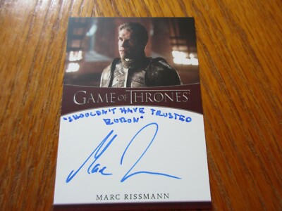 Game of Thrones The Iron Anniversary Series 1 MARC RISSMANN Autograph ...