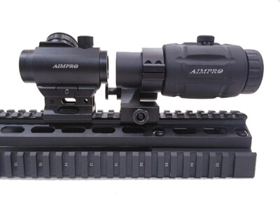 Micro Red Dot Scope with 3x Flip to Side Magnifier Combo - Aimpro Red ...