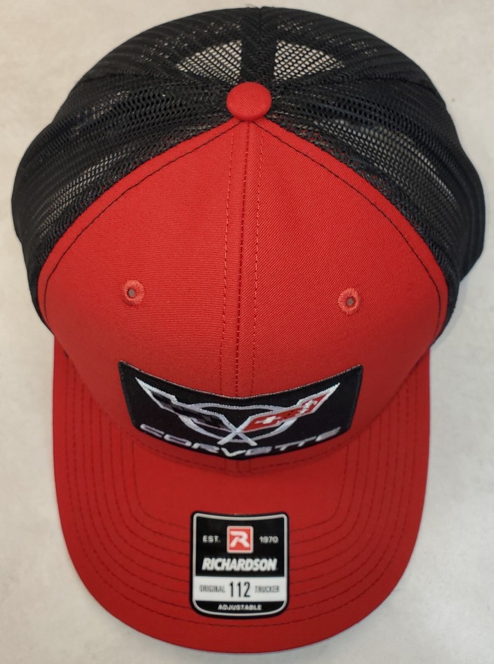 Corvette C5 Patch Richardson 112 Trucker Hat Snapback Red/Black | eBay