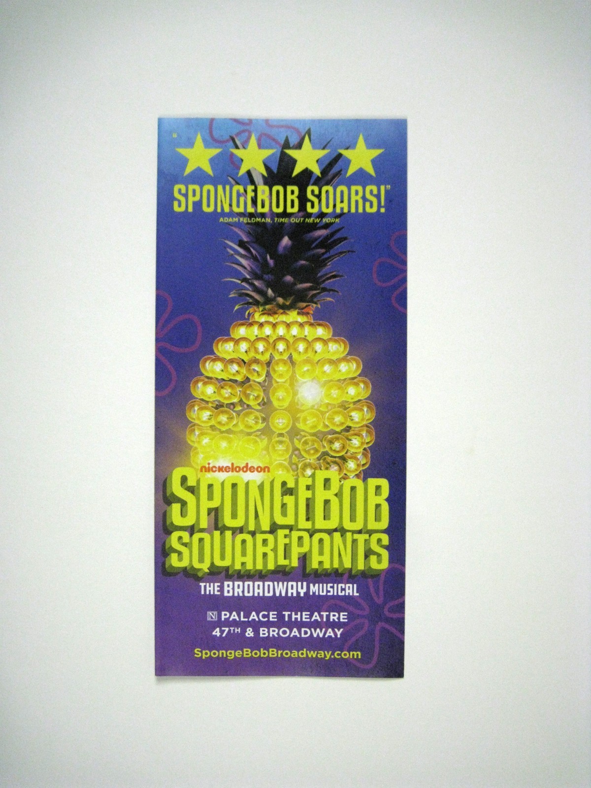 SpongeBob SquarePants Flyer ONLY Palace Theatre | eBay