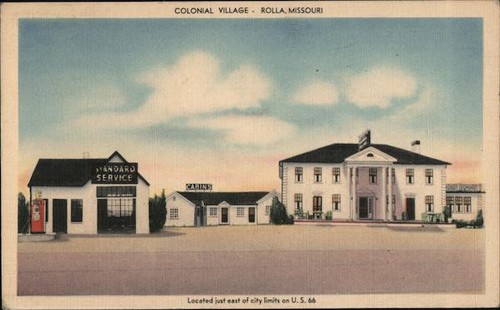 Rolla,MO Colonial Village 1940 Phelps County Missouri Mid-West Map Co ...