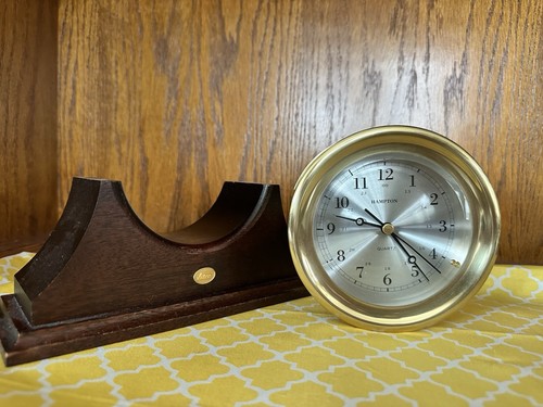 Vintage Hampton Quartz Nautical Mantel Clock With Stand | eBay