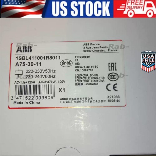 A75-30-11 1PCS NEW ABB A75-30-11 AC220V Contactor Fast Shipping US Free ...