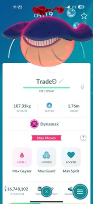 Pokémon Go NON Shiny Dynamax Wailmer - INSTANT TRADE | eBay