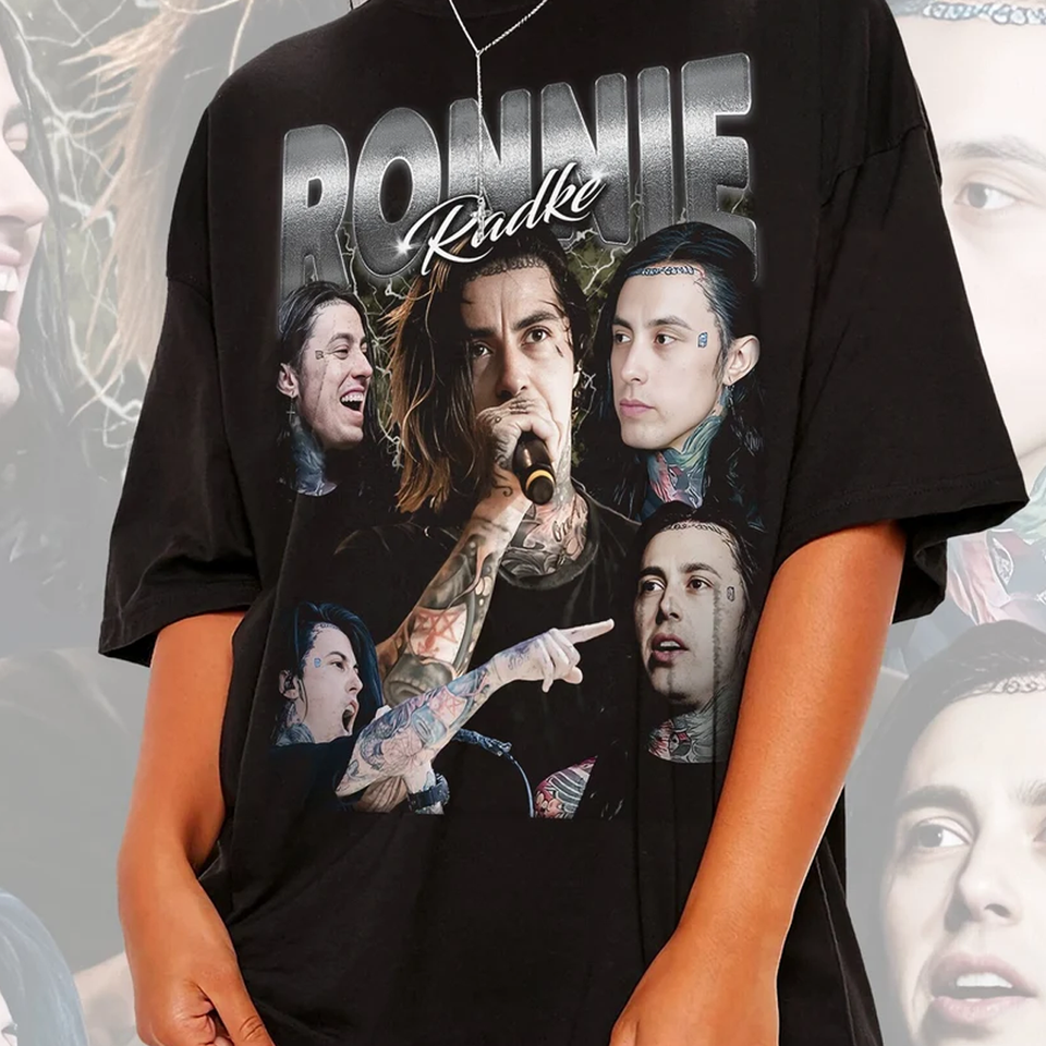 Ronnie Radke collage Falling In Reverse band black T-shirt Unisex S-5Xl ...