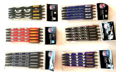 NFL Click Pens 5 pack Black Ink Choose Your Team | eBay