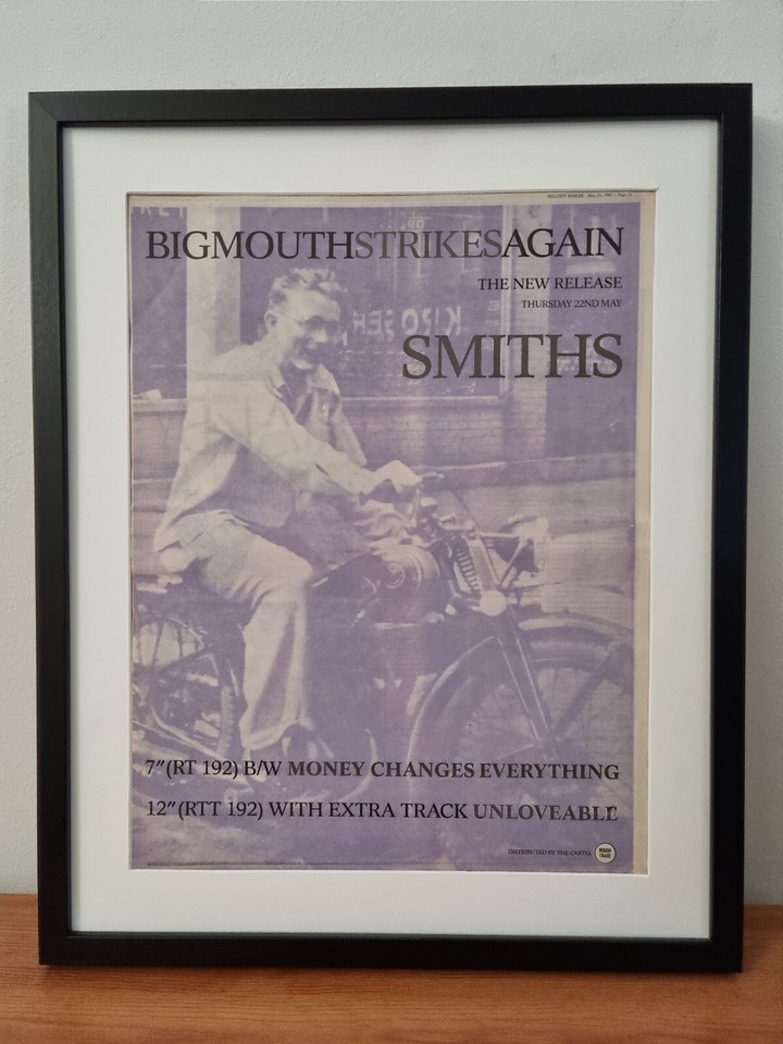 THE SMITHS Original framed promo ad poster. 1986.A3.Frame size 53cm x ...