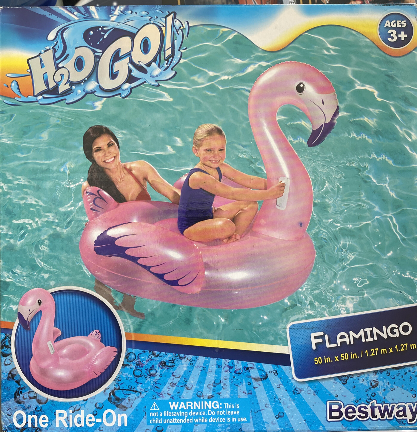 H2O Go Pink Flamingo One Ride On Water Floating Fun N the Sun-Heavy ...