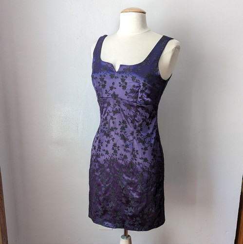 Vintage 90s Purple and Black Butterfly Bodycon Mini Dress by Candy ...
