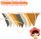 Fabric Bunting Banner,Triangle Baby Bunting for Nursery,Double Sided ...
