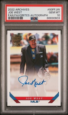 Joe West 2022 Topps Archives Fan Favorites Auto Autograph MLB Umpire ...