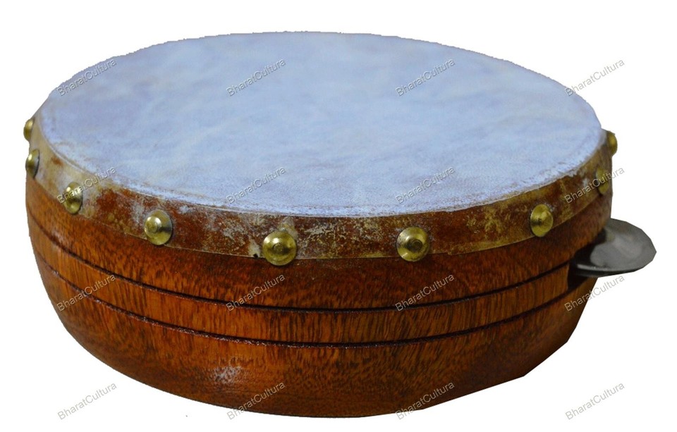Khanjeera Professional Hand Drum Percussion Dhapli Goat Skin Cover ...