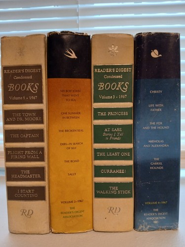 Vintage 1967 Readers Digest Condensed Books Lot- 4 Complete Set, Volume ...