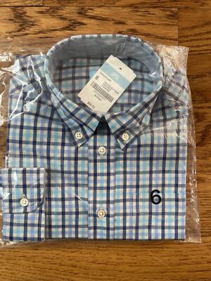 JMclaughlin Carnegie Shirt kids 6 navy/blue/lt blue | eBay