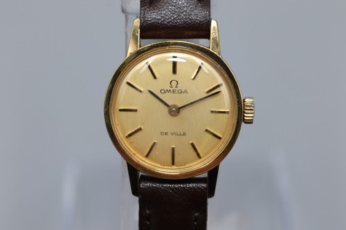 [Near MINT] Vintage Omega deville Cal.625 Gold Dial Hand Winding Womens ...