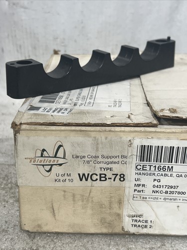 🔥Wireless Solutions WCB-78L Large Coax Support Block 7/8”Lot(20),New ...