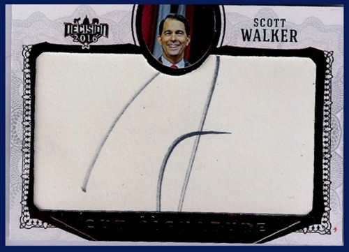 DECISION 2016 SCOTT WALKER AUTOGRAPH TRADING CARD CS10 | eBay