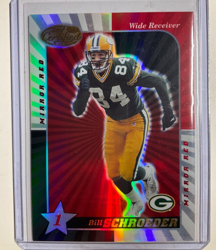 2000 Leaf Certified Mirror Red Packers Football Card #43 Bill Schroeder ...
