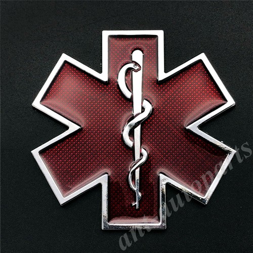 3D Red Metal EMS EMT Star of Life Car Trunk Rear Emblem Badge Decal ...