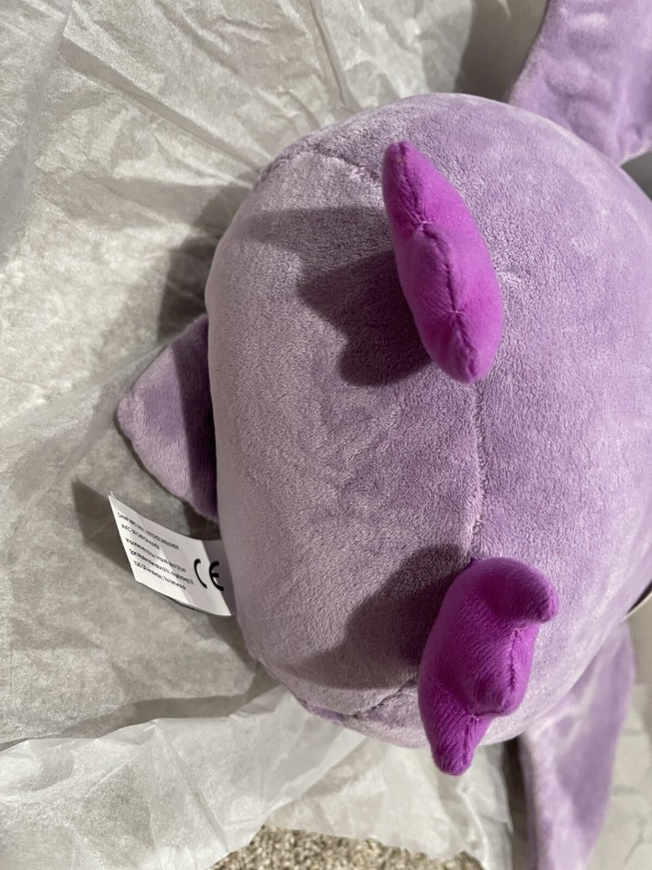 Gund Pusheen the Cat 10" Pterodactyl Plush Purple Bat 19" Wingspan New ...