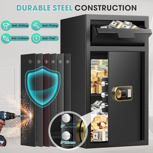 6.7 Cu ft Extra Large Fireproof Drop Safe Box for Business, Anti-Theft Cash D... | eBay