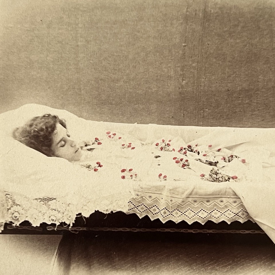 Antique Cabinet Card Photograph Post Mortem Beautiful Young Woman ...