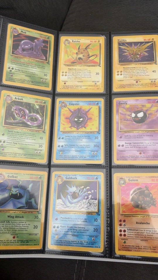 100% Complete Fossil Set 62/62 Original 1999 Pokemon Cards, Various ...