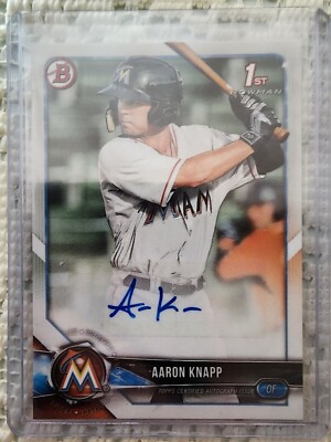 2018 Bowman Paper Aaron Knapp Auto Rookie 1st Card. Marlins. | eBay