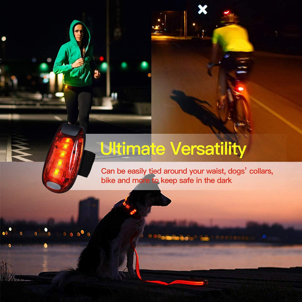 LED Night Safety Light Clip On Strobe Running Lights For Cycling ...