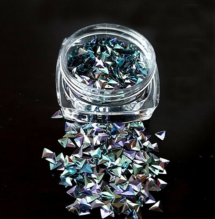 Holo Triangle Glitter Studs For Nail Art Design Decoration, 4 Colour ...