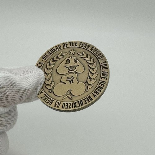 1pc Hilarious Dickhead of The Year Challenge Coin Dickhead Year Award ...