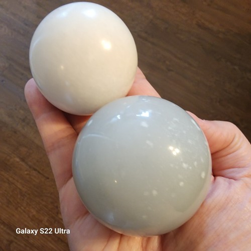 Lot Of 2 Snowflake White & Ice Green Quartz Crystal Sphere 2" Polished ...