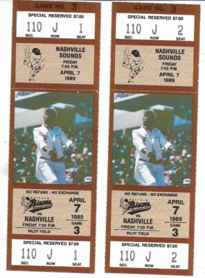 2 Vintage 4/7/1989 Buffalo Bisons vs Nashville Sounds Pilot Field NY ...