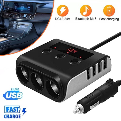 Multiple Cigarette Lighter Adapter Outlet 3Socket Splitter Multi USB ...