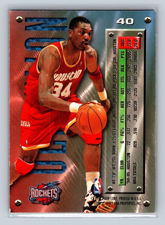 1995 Fleer Metal #40 Hakeem Olajuwon Mint+ New | eBay