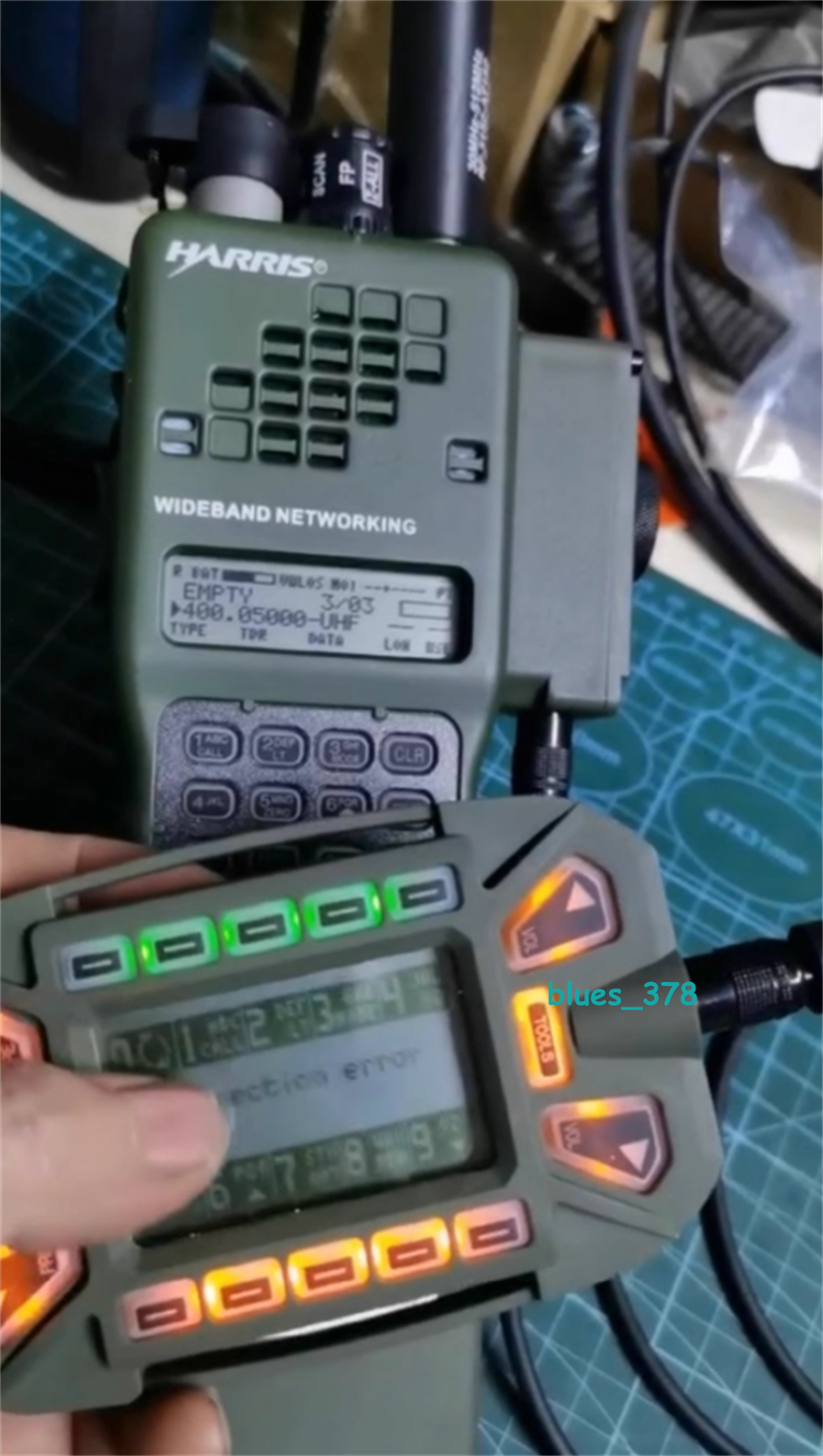 New 15W HARRIS TCA PRC 152A Radio Metal VHF UHF +KDU Keyboard Display ...