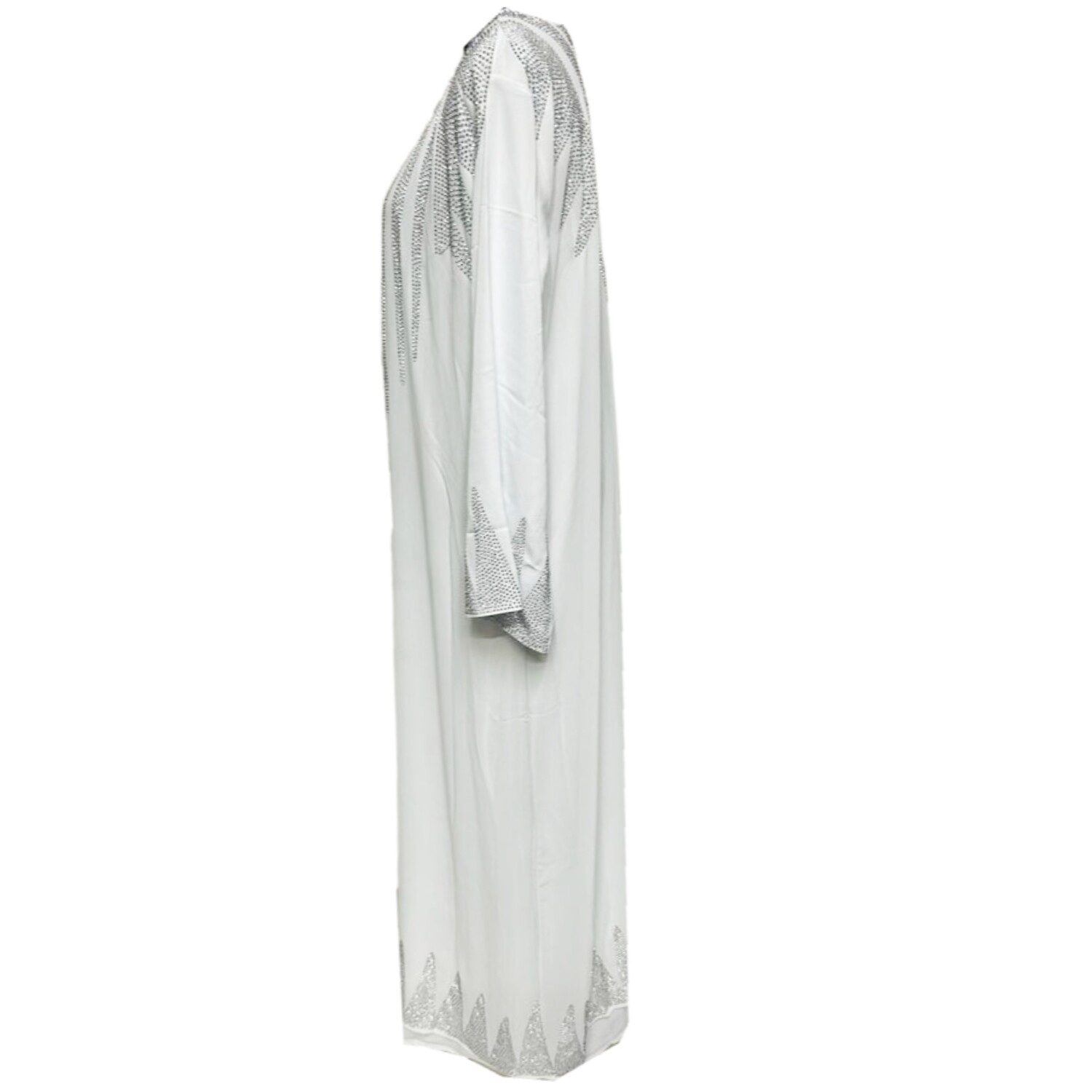 Luxury Women White Abaya Farasha Jalabiya Arab Dress With Stone Works ...