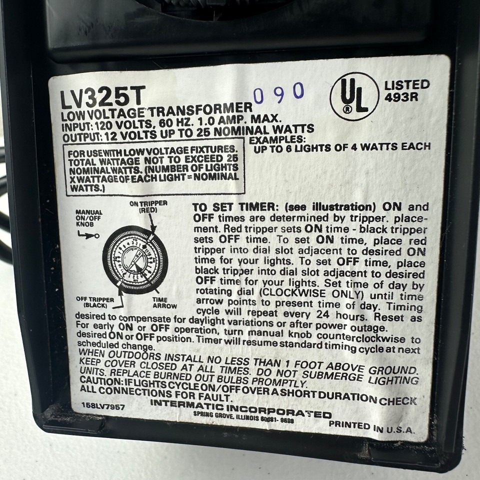 Malibu LV325T 25 Watt Low Voltage Landscape Lighting Transformer Timer ...
