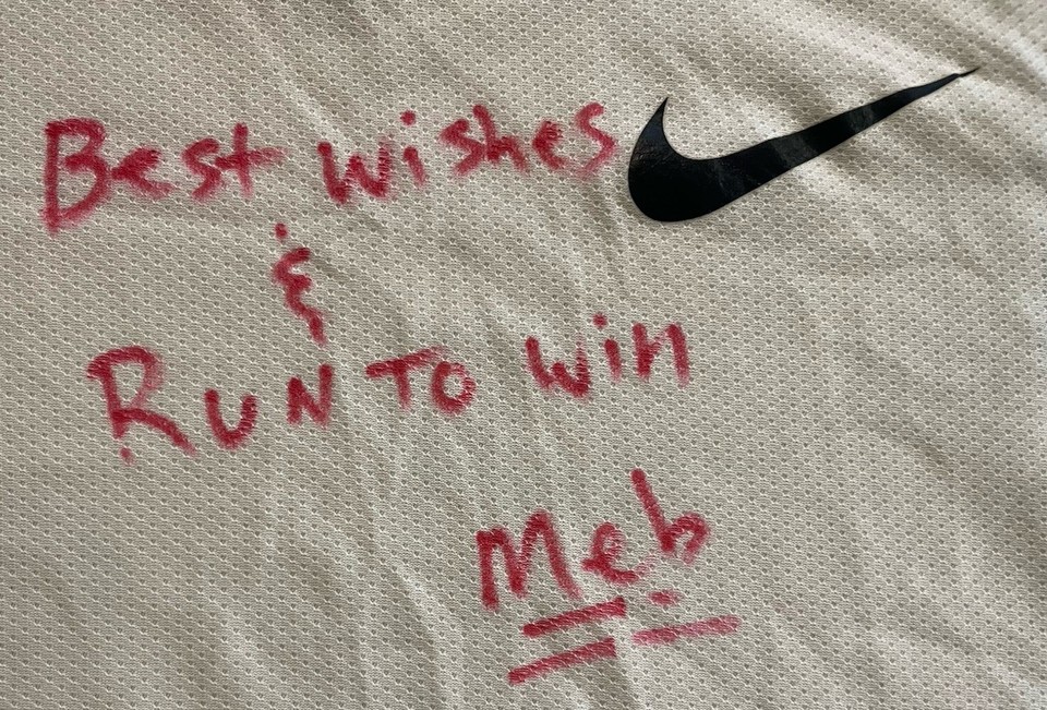 Meb Keflezighi **Signed** Jersey NYC Marathon & Boston Marathon Champ ...