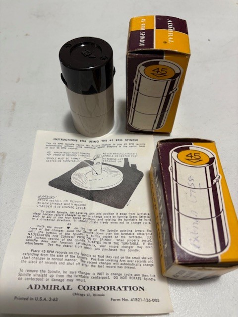 Pair- VTG Admiral 400B 770-1 45SP 45 RPM Spindle NOS – New | eBay