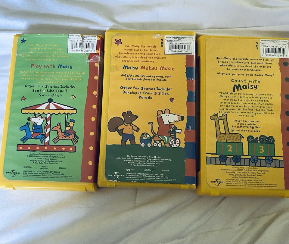 Maisy VHS Lot Clamshell Case Maisy Makes Music, Play With Maisy Count ...